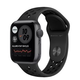 Apple Watch Series 6 (2020) GPS 44 mm - Aluminium Space Grau - Nike Sportarmband Schwarz