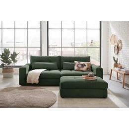 Livetastic Hocker Jasper, Dunkelgr&uuml;n, Kunststoff, quadratisch, 110x47x70 cm, Made in EU, Wohnzimmer, Hocker, Sitzhocker