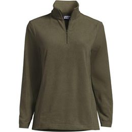 LANDS' END Anyweather Fleece-Pullover mit Rei&szlig;verschluss, Damen,  Gr&uuml;n, Polyester, by Lands' End