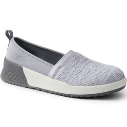 LANDS' END Komfort-Stoffschuhe mit Keilabsatz, Damen,  Schwarz, Polyester/Gummi, by Lands' End