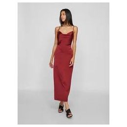 Tr&auml;gerkleid Vila "VIRAVENNA STRAP ANKLE DRESS - NOOS", Damen, Gr. 36, N-Gr, rot (cabernet), Web, Obermaterial: 100% Polyester, unifarben, slim fit, V-Ausschnitt, Kleider Tr&auml;gerkleid, Kunstfaser, regular fit