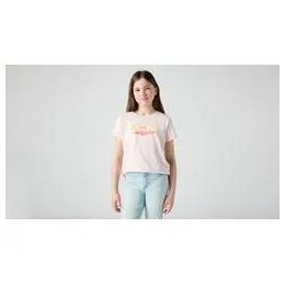 Levi's T-Shirt LEVI'S KIDS "LVG STRAWBERRY SS BATWING TEE", M&auml;dchen, Gr. 8 (128), crystal pink, Jersey, Obermaterial: 60% Baumwolle, 40% Polyester, bedruckt, regular fit normal, Rundhals, Shirts T-Shirt, mit Logo Print