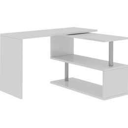 Schreibtisch Home Affaire "Volta, Made in Italy", wei&szlig; (wei&szlig;, wei&szlig;), B:120cm H:75cm T:50cm, Tische, Schreibtisch, multifunktional - als Computertisch, Eckschreibtisch oder Sideboard