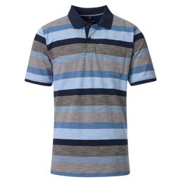Poloshirt Casamoda "Casamoda Polo-Shirt gestreift", Herren, Gr. XL, blau, 95% Baumwolle, 5% Elasthan, Shirts