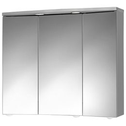 Spiegelschrank Jokey "Trava LED", grau (alufarben), B:75cm H:65cm T:22cm, MDF, Schr&auml;nke, Spiegelschrank Spiegelschrank mit Beleuchtung, 75 cm Breite