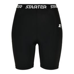 Shorts STARTER Black Label "Starter Black Label Damen Ladies Starter Logo Tape Cycle Shorts", Damen, Gr. S, US-Gr&ouml;&szlig;en, schwarz, 80% Polyimid, 20% Elasthan, unifarben, slim fit, Hosen Shorts
