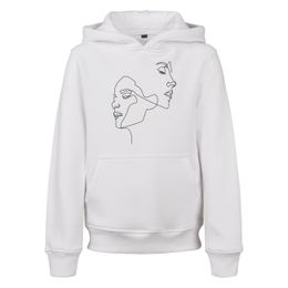 Kapuzensweatshirt MisterTee "MisterTee Damen Kids One Line Fit Hoody", M&auml;dchen, Gr. 134/140, wei&szlig;, 65% Baumwolle, 35% Polyester, unifarben, Sweatshirts