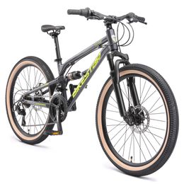 Jugendfahrrad Bikestar Gr. 33, schwarz, Fahrr&auml;der, Kinder, 33cm, 24 Zoll (60,96cm)