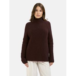 Smith & Soul Rollkragenpullover SMITH & SOUL, Damen, Gr. L, plum, Material: 35% Polyamid, 30% Viskose, 30% Wolle, 5% Kaschmir, unifarben, regular fit normal, Rundhals, Raglan&auml;rmel gerader Abschluss, Pullover Rollkragenpullover, im Rippstrickmuster