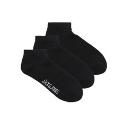 Jack & Jones Sneakersocken JACK & JONES "JACLOUIS &ndash; Sockenpackung mit Stretch-Anteil, Einheitsgr&ouml;&szlig;e", Herren, Gr. 1, schwarz (schwarz pack:schwarz, schwarz), Baumwollmischung, unifarben, Socken Sneakersocken, unifarben, casual, Topseller