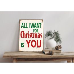 Alu-Dibond-Druck queence "Christmas", rot (farbe bild(er): rot), B:20cm H:30cm T:0,2cm, Alu Dibond, Bilder, Spruch, Weihnachten, Schild