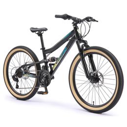 Jugendfahrrad Bikestar Gr. 33, schwarz, Fahrr&auml;der, Kinder, 33cm, 24 Zoll (60,96cm)