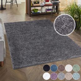 Hochflor-Teppich Carpet City "City Shaggy", grau (anthrazit), B:100cm H:30mm L:200cm, Polypropylen, Teppiche, Auch als L&auml;ufer, Langflor, Uni, Shaggy, flauschig-weich