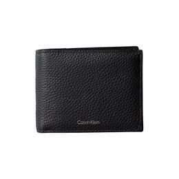 Geldb&ouml;rse Calvin Klein "FOIL EMBOSS TRIFOLD w/ CARD", Damen, schwarz, Kleinlederwaren, Unisex Geldbeutel, Portemonnaie mit Logoschriftzug