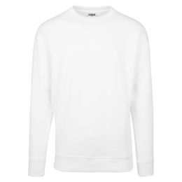 Rundhalspullover Urban Classics "Urban Classics Herren Sweat Crewneck", Herren, Gr. XS, wei&szlig;, 63% Baumwolle, 37% Polyester, unifarben, oversize, Rundhals, Pullover Rundhalspullover