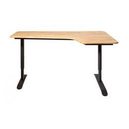Schreibtisch OTTO HOME "Vik", braun (eiche natur, schwarz, eiche natur), B:160cm H:66cm T:110cm, Tische, Schreibtisch, f&uuml;r das Home Office geeignet, opt. mit erweiterter Arbeitsfl&auml;che