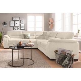 Sit & More Ecksofa SIT & MORE "Montego L-Form, B: 256cm", beige (creme), B:256cm H:88cm T:227cm, Luxus-Microfaser (90% Polyester, 10% Polyamid);Struktur (100% Polyester);Luxus-Microfaser ALTARA NUBUCK (100% Polyester), Sofas, Ecksofa, wahlweise mit Bettfunktion und Schubkasten, Topseller