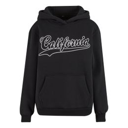 Kapuzenpullover MISS TEE "Miss Tee California Ladies Fluffy Hoody", Damen, Gr. XS, schwarz, 70% Baumwolle, 30% Polyester, mehrfarbig, loose fit, ohne Ausschnitt, Pullover Kapuzenpullover