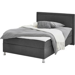Boxbett Inosign "Fergus", anthrazit, B:134cm L:209cm, Stoffbezug Nordic (100% Polyester), Komplettbetten