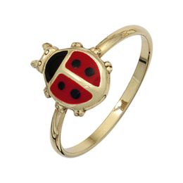 Fingerring Jobo "Marienk&auml;fer", gold (gelbgold 333), Fingerringe, Damen, Gelbgold 333, Fingerring, 333 Gold