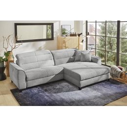 Jockenh&ouml;fer Ecksofa JOCKENH&Ouml;FER GRUPPE "Double One L-Form, B: 288cm", grau (hellgrau), B:288cm T:105cm, Korpus: 100% Polyester;Kissen: 100% Polyester, Sofas, Ecksofa, mit 2x 120cm breiten, elektromotorischen Relaxfunktionen, Topseller