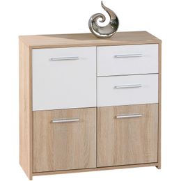 Kombikommode Inter Link "Eboli", sonoma eiche nachbildung, wei&szlig;, B:77cm H:77cm T:30cm, Spanplatte, Sideboards, Kombikommode, BxTxH: ca. 77 x 30 x 77 cm