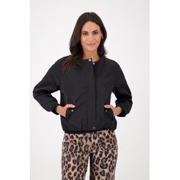 Blouson monari "Jacke Blouson", Damen, Gr. 34, schwarz, Web, Obermaterial: 100% Polyester, unifarben, regular fit normal, Rundhals, eingesetzt gerader Abschluss, Jacken Blouson, Mit Rundhalsausschnitt
