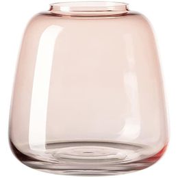Tischvase Fink "Sunday", rosa (rose), H:15,5cm &Oslash;:14,5cm, Glas, Vasen, mundgeblasen