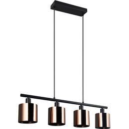 REALITY LEUCHTEN Pendelleuchte "JASON, ohne Leuchtmittel H&auml;ngelampe Esstisch 4-flammig, 4xE14 max 10W", braun (bronzefarben), 4, &Oslash; 12cm H: 150cm, 1 Stk., Leuchten, h&ouml;henverstellbar max 150cm, mit semi-transparenten Kunststoff-Schirmen, Pendelleuchte