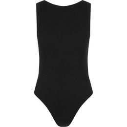Body Urban Classics "Urban Classics Damen Ladies Rib Tank Body", Damen, Gr. L, US-Gr&ouml;&szlig;en, schwarz, 95% Baumwolle, 5% Elasthan, Bodys Body