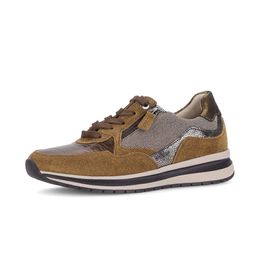 Sneaker Gabor "Sneaker low Materialmix Leder/Lederimitat", Damen, Gr. 38,5, multicolour, Schuhe Sneaker