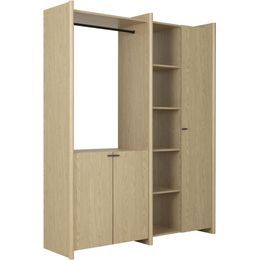 Garderobenschrank GAMI "GALYS Garderobenschrank", eiche rookwood nachbildung, B:162cm H:200cm T:47cm, Spanplatte, Schr&auml;nke, Garderobenschrank, Stauraumm&ouml;bel mit Kleiderstange, geschlossenem Schrank, Regalf&auml;chern.