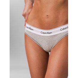 String "MODERN COTTON", Damen, Gr. M (38), grau (grau heather), Obermaterial: 53% Baumwolle, 35% Modal, 12% Elasthan, Calvin Klein Underwear, meliert, Unterhosen String, mit breitem B&uuml;ndchen