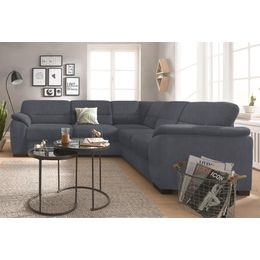 Sit & More Ecksofa SIT & MORE "Montego L-Form, B: 256cm", grau (anthrazit), B:256cm H:88cm T:227cm, Luxus-Microfaser (90% Polyester, 10% Polyamid);Struktur (100% Polyester);Luxus-Microfaser ALTARA NUBUCK (100% Polyester), Sofas, Ecksofa, wahlweise mit Bettfunktion und Schubkasten, Topseller