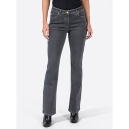 Bootcut-Jeans Inspirationen, Damen, Gr. 48, Normalgr&ouml;&szlig;en, blau (stone, grau, denim), 81% Baumwolle, 17% Polyester, 2% Elasthan, unifarben, lang, Jeans
