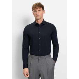 Businesshemd OLYMP "OLYMP Level Five 24/Seven, body fit, Modern Kent", Herren, Gr. 38, Normaler Arm, marine, 86% Polyamid, 14% Elasthan, Hemden