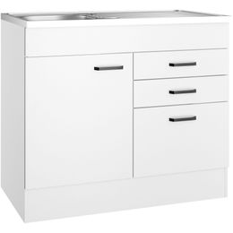 Sp&uuml;lenschrank Optifit "OPTImulti", wei&szlig;, wei&szlig;, B:100cm H:88,2cm T:60cm, Spanplatte, Schr&auml;nke, Sp&uuml;lenschrank, Breite 100 cm, Tiefe 60 cm, mit Sp&uuml;lenauflage