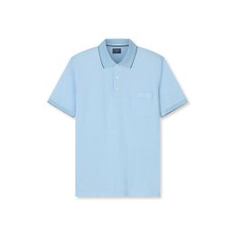 Poloshirt OLYMP "OLYMP Casual Wirk", Herren, Gr. M, blau (bleu), 100% Baumwolle, Shirts