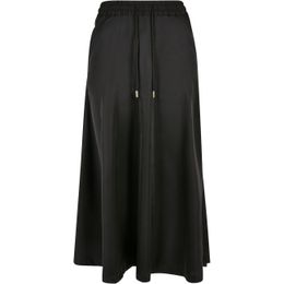 Sommerrock Urban Classics "Urban Classics Damen Ladies Satin Midi Skirt", Damen, Gr. XS, schwarz, 95% Polyester, 5% Elasthan, unifarben, loose fit, R&ouml;cke