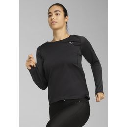 Laufshirt Puma "W RUN VELOCITY LONG SLEEVE (POLY)", Damen, Gr. M, schwarz (Puma schwarz), Web, Obermaterial: 100% Polyester, unifarben, slim fit normal, Rundhals, Shirts Laufshirt, ergonomische Schnittf&uuml;hrung, atmungsaktiv, mit DryCELL Technologie