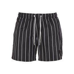 Badeshorts Urban Classics "Urban Classics Herren Stripe Swim Shorts", Herren, Gr. M, US-Gr&ouml;&szlig;en, schwarz, 100% Polyester, Badehosen Badeshorts