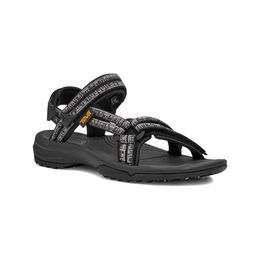 Sandale Teva "Terra Fi Lite", Damen, Gr. 36, grau (schwarz), Textil, gemustert, Schuhe Outdoorsandale Riemchensandale Sandale, mit Klettverschluss