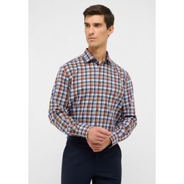 Langarmhemd Eterna "MODERN FIT", Herren, Gr. 42, Normalgr&ouml;&szlig;en, blau, Twill, 100% Baumwolle, tailliert, Manschette, Hemden, NON IRON (b&uuml;gelfrei)