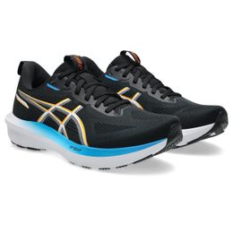 Laufschuh asics "GT-1000 14", Herren, Gr. 43,5, schwarz, yamabuki, Synthetik, Schuhe Laufschuh, f&uuml;r mehr Stabilit&auml;t