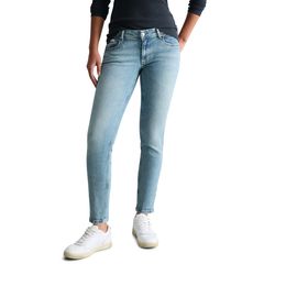 Marc O'Polo Straight-Jeans MARC O'POLO DENIM "aus Organic Cotton-Mix", Damen, Gr. 31, L&auml;nge 30, light blau, Obermaterial: 95% Baumwolle, 2% Elasthan, unifarben, slim fit kn&ouml;chelfrei, Jeans Straight-Jeans