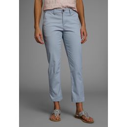 DELMAO Damen 7/8-Hoseblau, grau, Gr. 36, unifarben, Web, Obermaterial: 98% Baumwolle, 2% Elasthan, Hosen, mit funktionalen Eingriff- & Ziertaschen