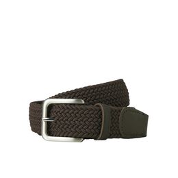 Jack & Jones Stretchg&uuml;rtel JACK & JONES "JACSPRING WOVEN BELT NOOS", Herren, Gr. 95, braun stone detail:tone in tone, Materialmix, Flechtoptik, G&uuml;rtel, mit silberfarbener Schlie&szlig;e