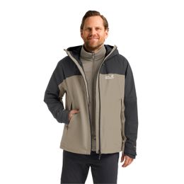 Jack Wolfskin Herren 3-in-1-Funktionsjackelinen, Gr. XL, Obermaterial: 100% Polyester, Jacken, mit Kapuze mit regulierbarem Elastikband, wasserdicht,