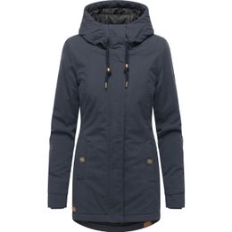 Winterjacke Ragwear "Monadena Parka YOUMODO", Damen, Gr. XXXL(46), navy, Obermaterial: 68% Baumwolle, 32% Nylon. Innenfutter: 100% Polyester. Wattierung: 100% Polyester, figurbetont Po-bedeckend, hoch geschlossener Ausschnitt, verstellbar Rippstrickb&uuml;ndchen mit Druckknopf, Jacken Winterjacke, Warmer Kurzmantel mit Kapuze