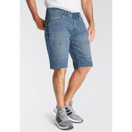 H.I.S. Jeansbermudas H.I.S, Herren, Gr. 40, N-Gr, blau (light blau), Denim/Jeans, Obermaterial: 99% Baumwolle, 1% Elasthan, normal knieumspielend, Jeans, entspannte Passform, gerader Beinschnitt, modische Washed-Optik